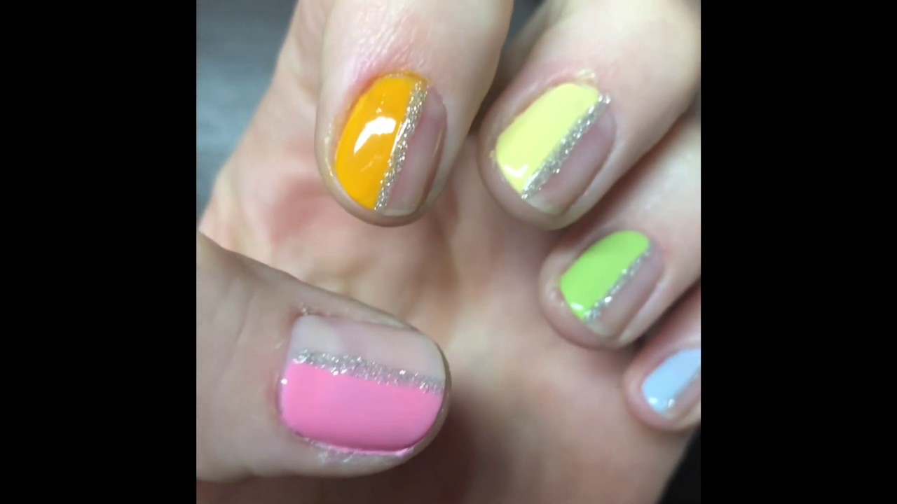 Half Pastel Nails - YouTube