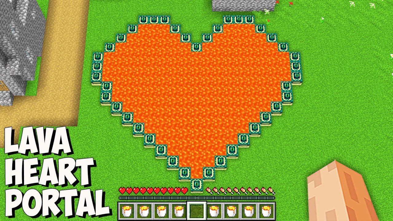 What is HIDDEN inside THE BIGGEST LAVA HEART PORTAL in Minecraft? I ...