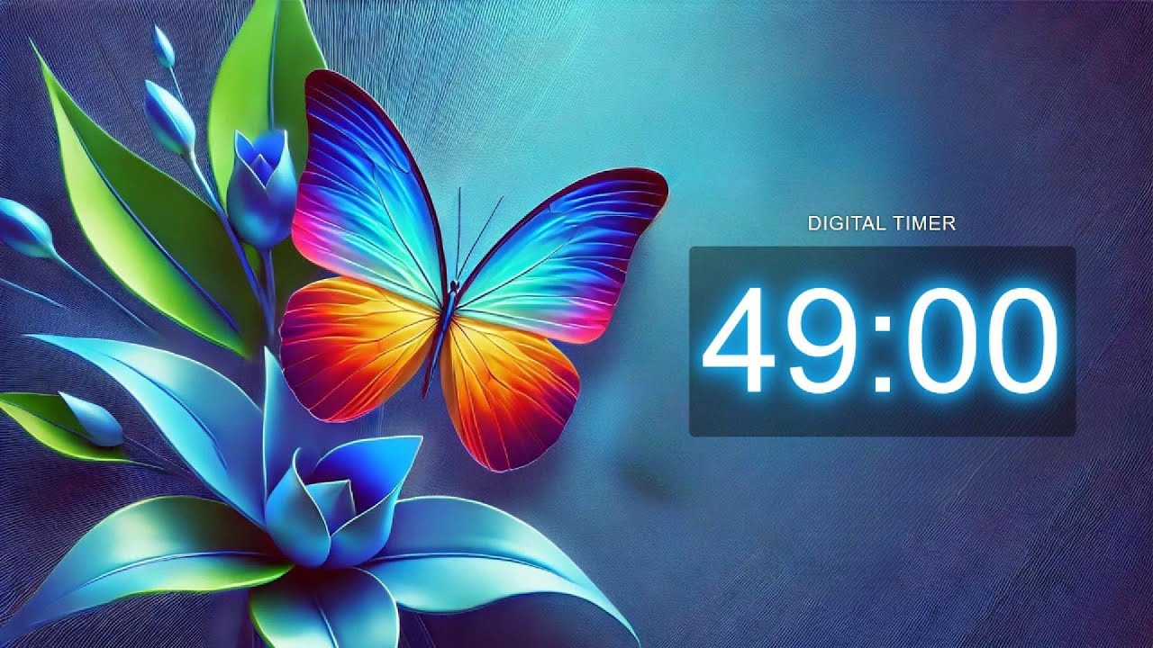 49 Minute Beautiful Butterfly Timer | Calming Countdown for Focus ...