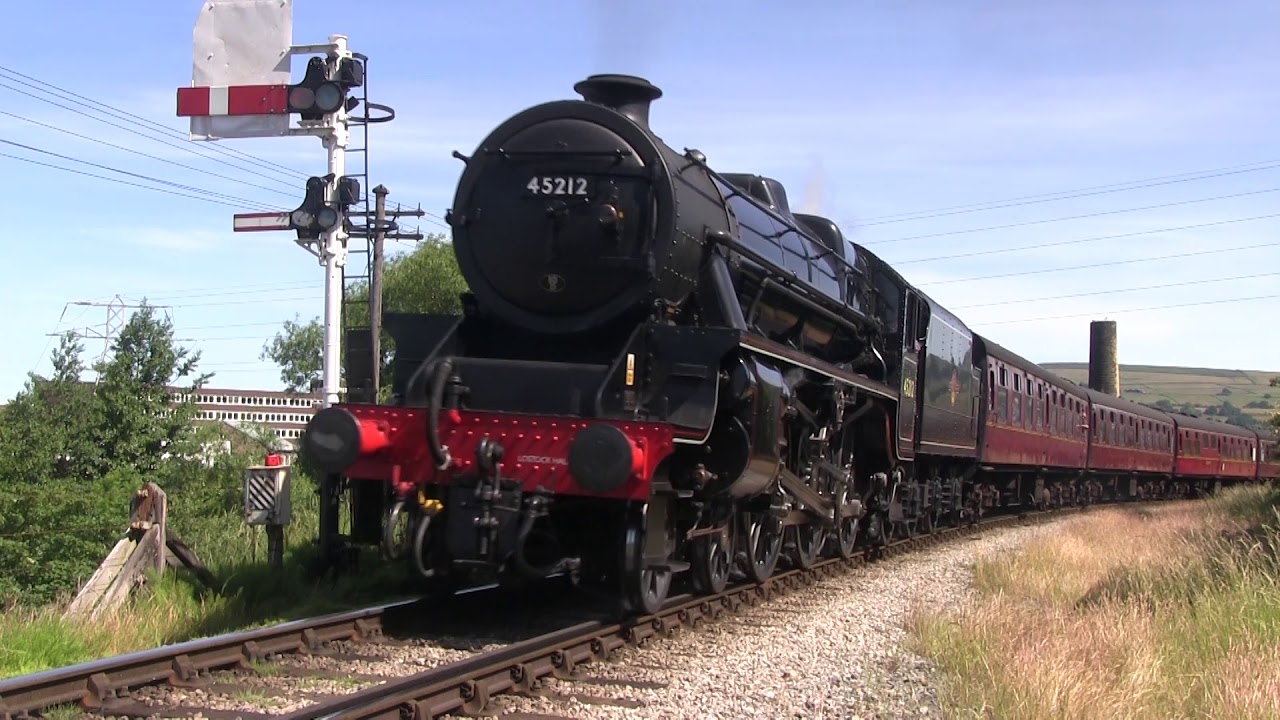 LMS Black Five No.45212 southbound departing Keighley [KWVR 50th ...