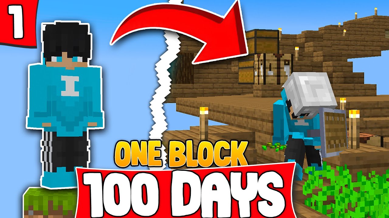 I Survived 100 Days Minecraft ONE BLOCK!! Part:- 1 - YouTube