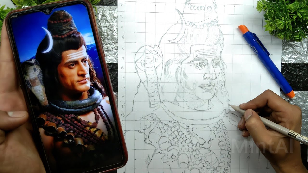 How To Draw Lord Shiva | Mahadev Drawing Step By Step | Sawan Special ...