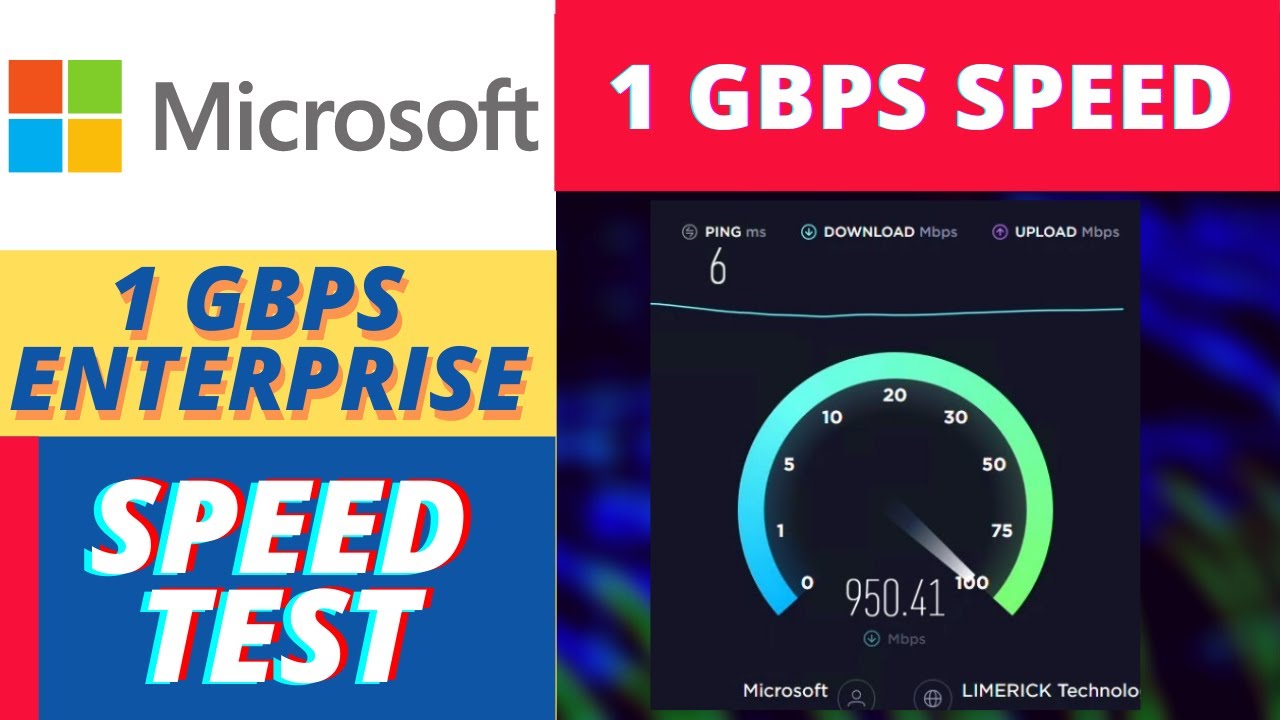 1GBPS Internet Fiber Speed test - Microsoft - Tech Spotter - YouTube