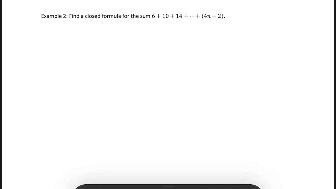 MATH 201: summing an arithmetic sequence- closed formula - YouTube