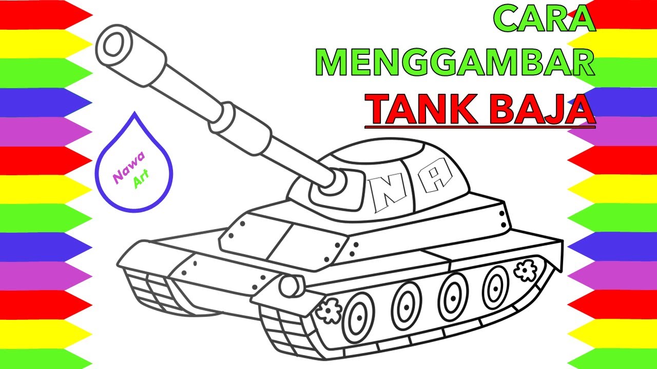 Mewarnai Gambar Mobil Tank Tank Drawing Easy Ideas ||| Drawing,