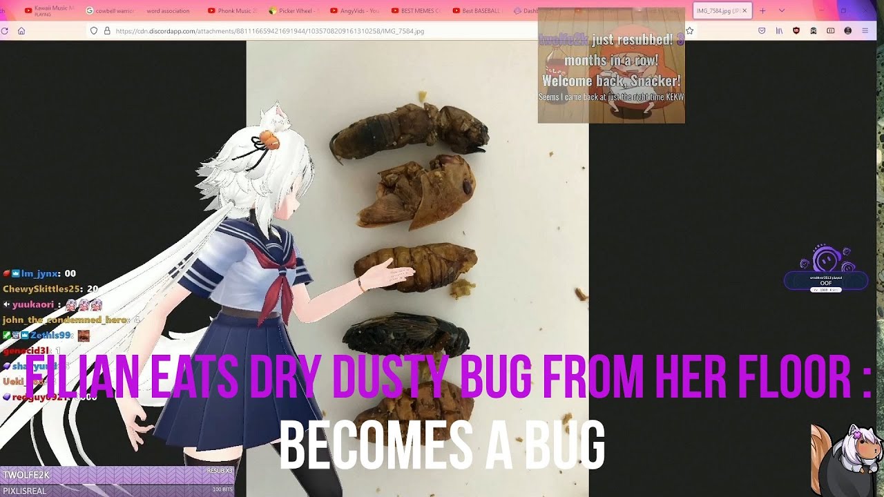 Filian Eats Dry Dusty Bug from her Floor, Becomes a Bug - YouTube