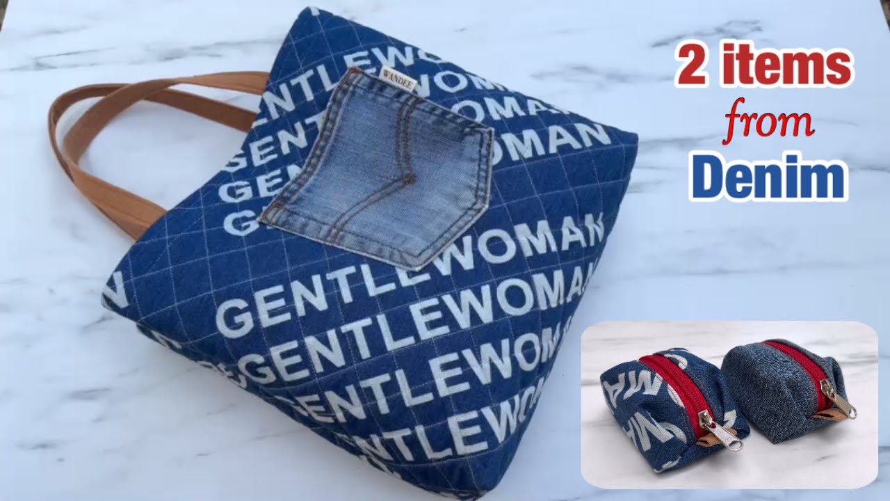 2 items from denim , sewing diy a denim tote bag and denim coin purse ...