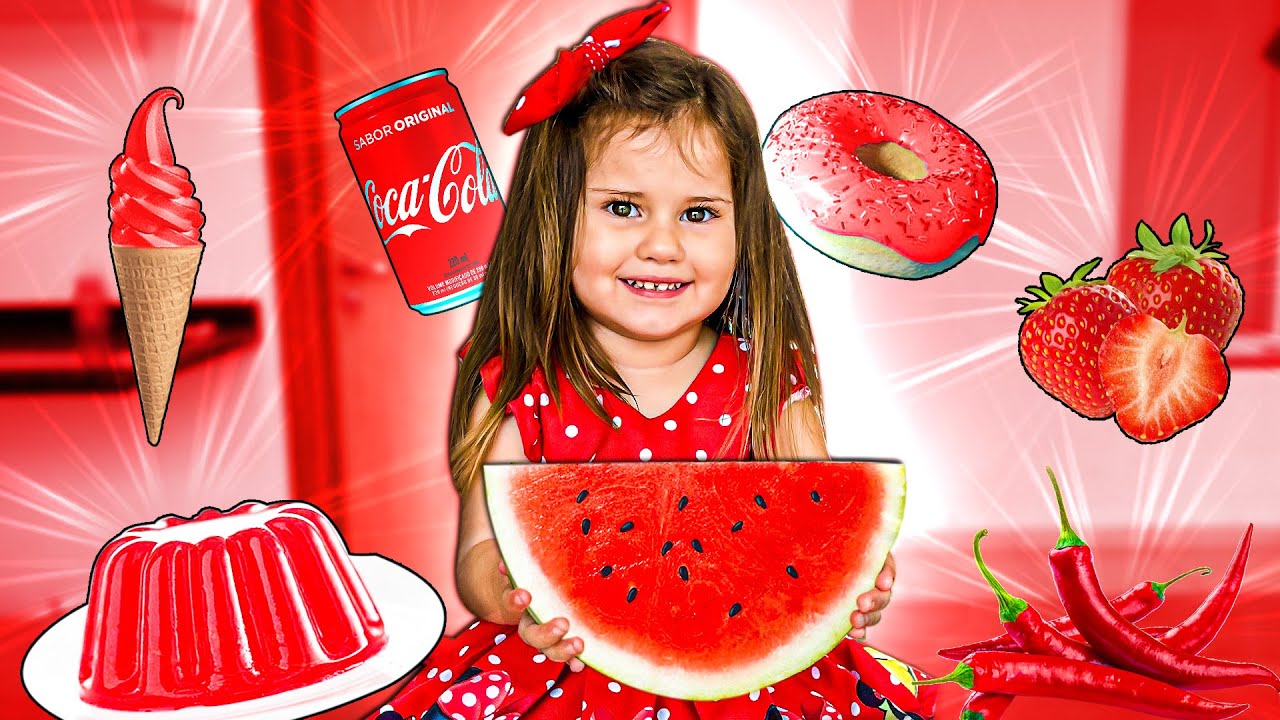 Minha IrmÃzinha Comendo Comida Vermelha Por 24 Horas Youtube