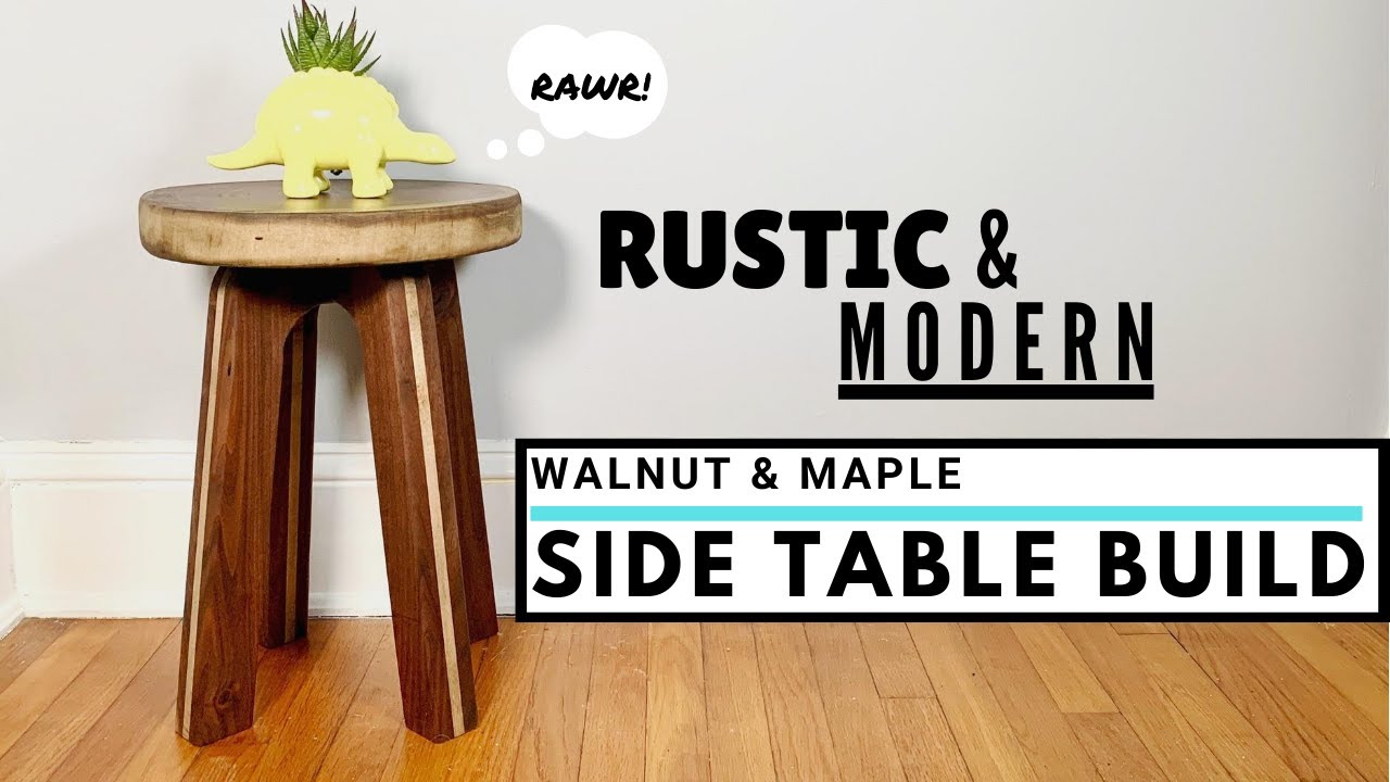 Build A Rustic & Modern Walnut and Maple Side Table - YouTube