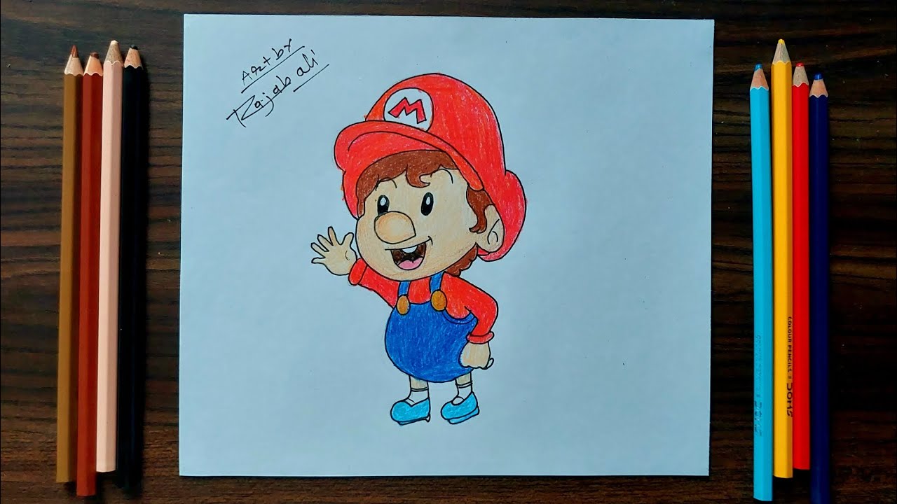 How To Draw Baby Mario|drawing For Beginners|Super Mario - YouTube