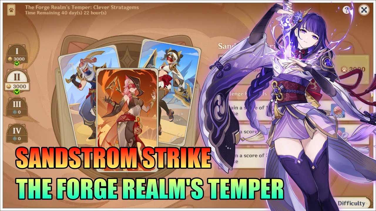 How to Beat Sandstorm Strike at TCG (The Forge Realm's Temper) - Genshin Impact - YouTube