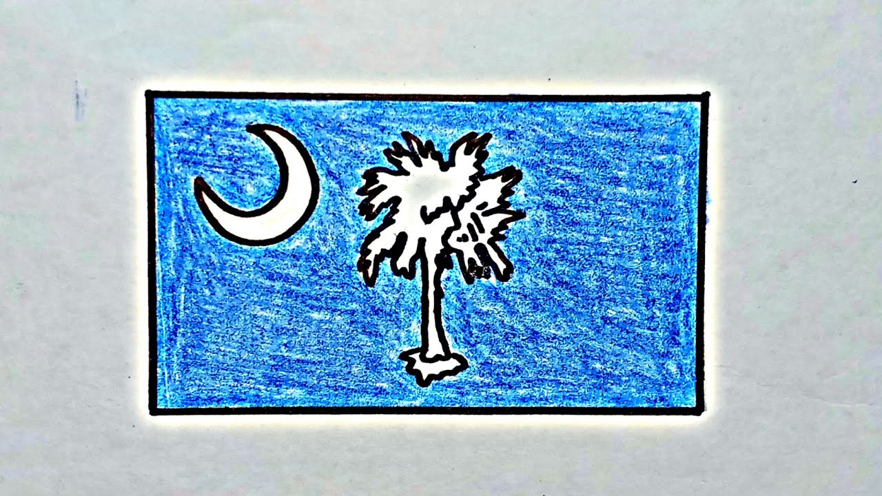 How to draw the South Carolina Flag | Cara menggambar Bendera Carolina ...