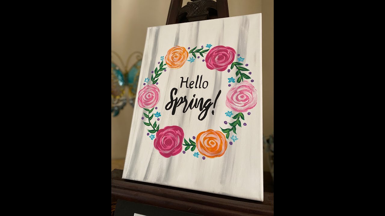 Spring Wreath Painting Tutorial - YouTube
