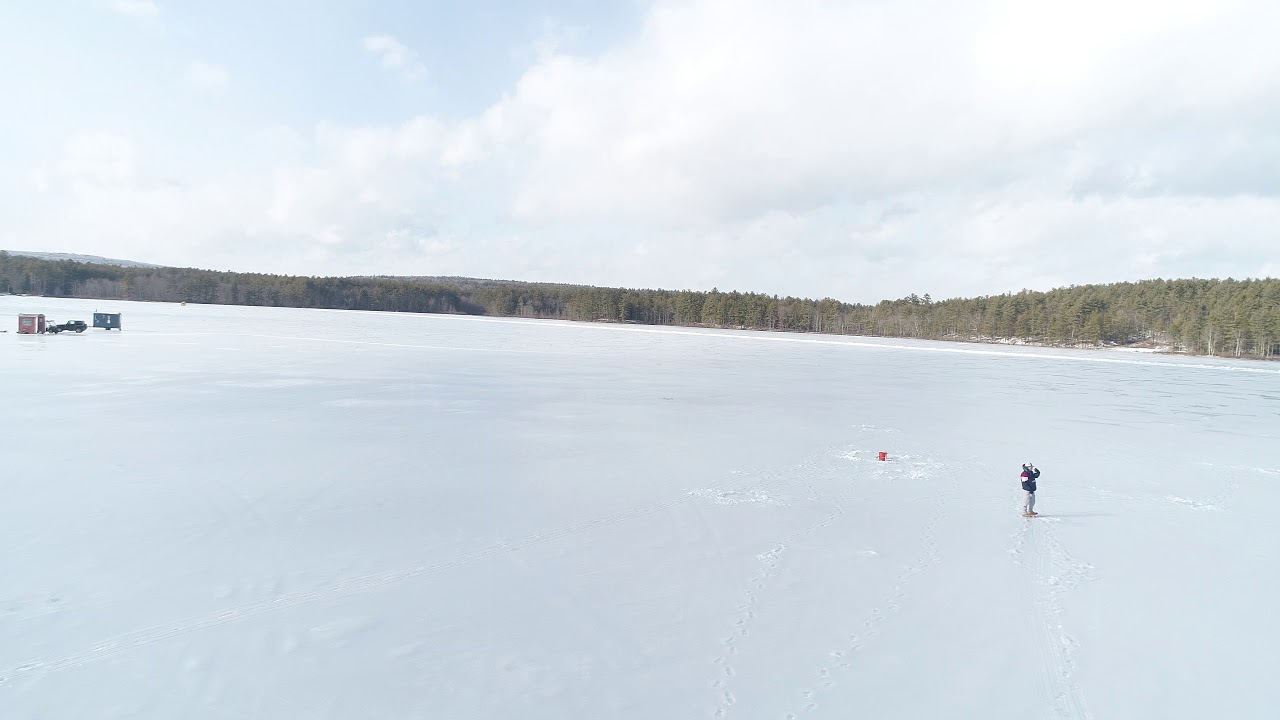 Ice Fishing In Brookline, New Hampshire - YouTube