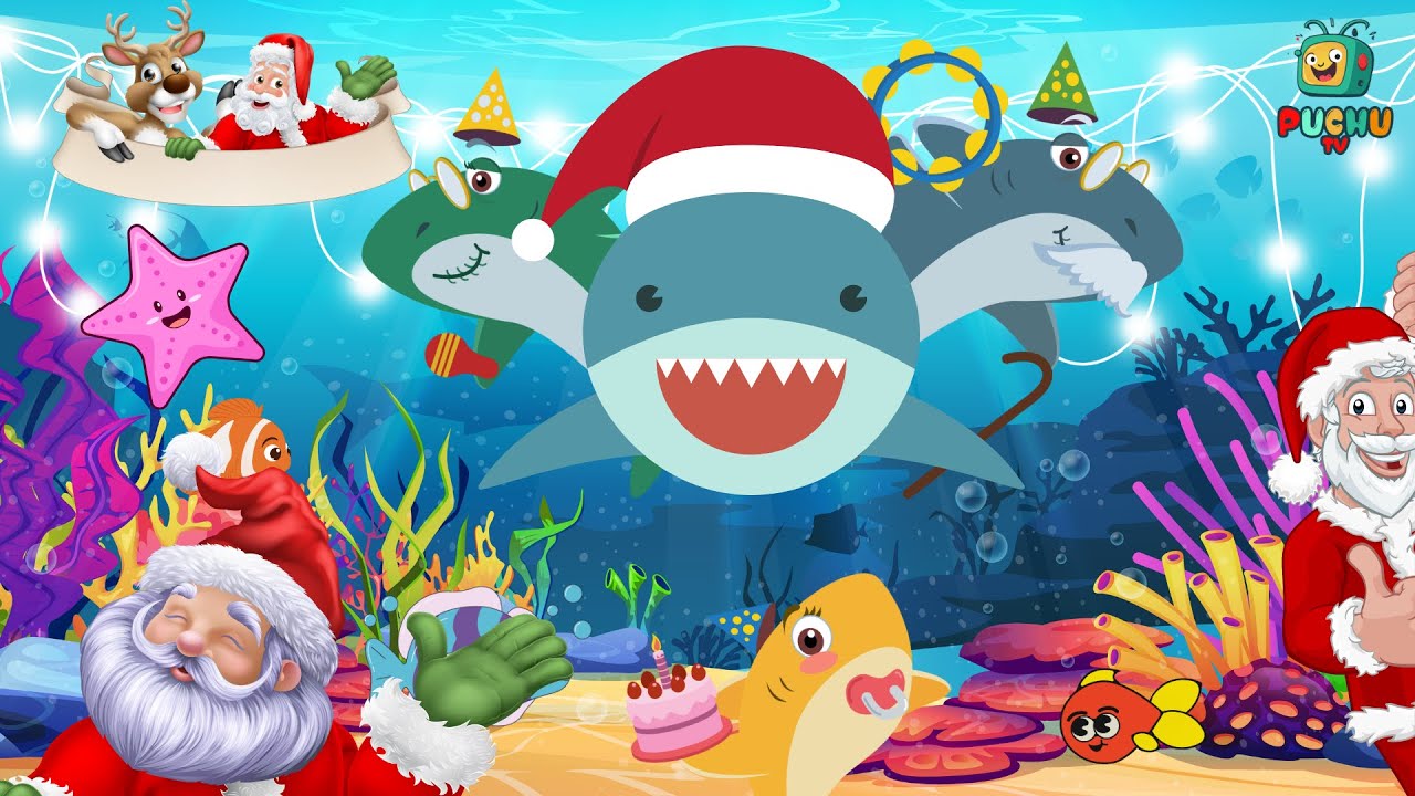 Baby Shark Christmas Poem for Kids | Festive Sing-Along Underwater ...