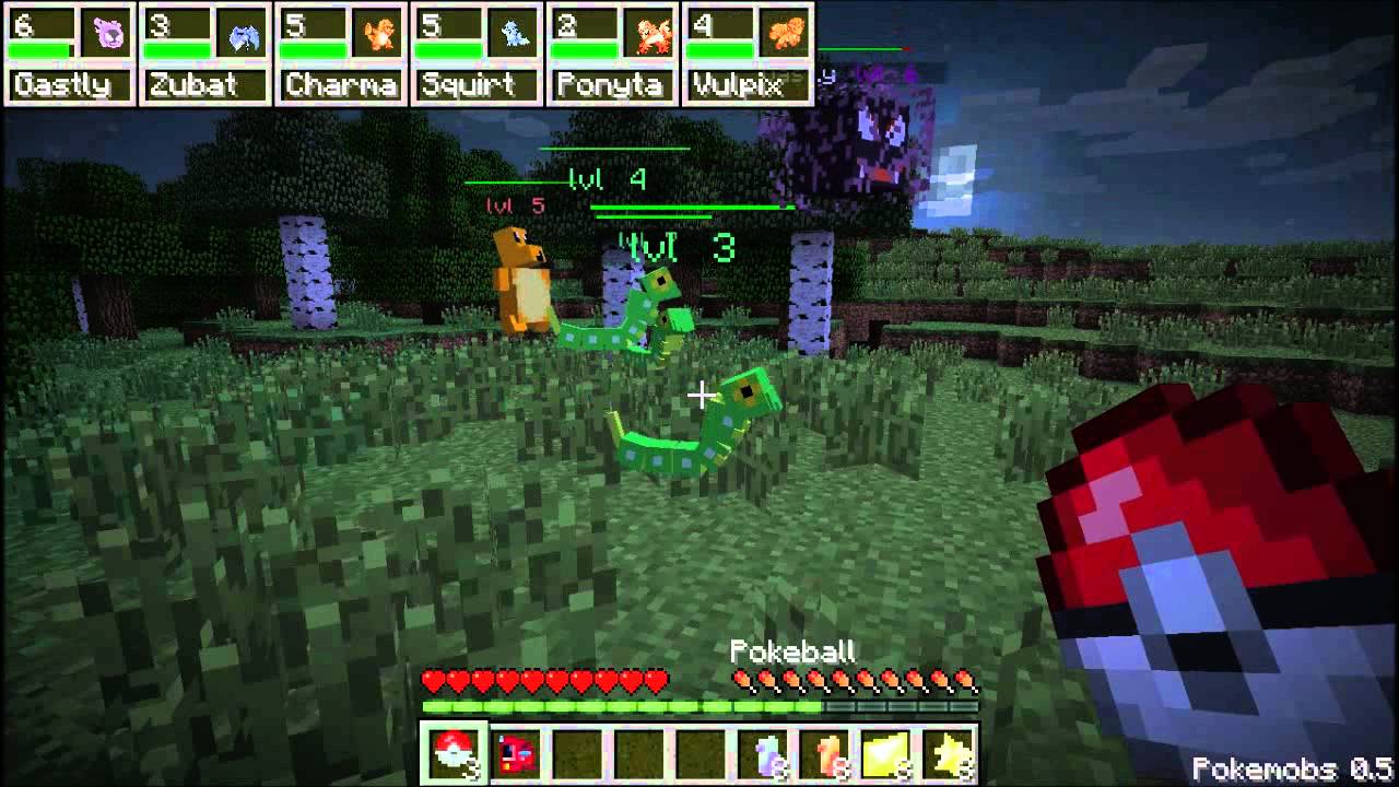 Minecraft Pokemobs mód - chytej a vylepšuj - YouTube