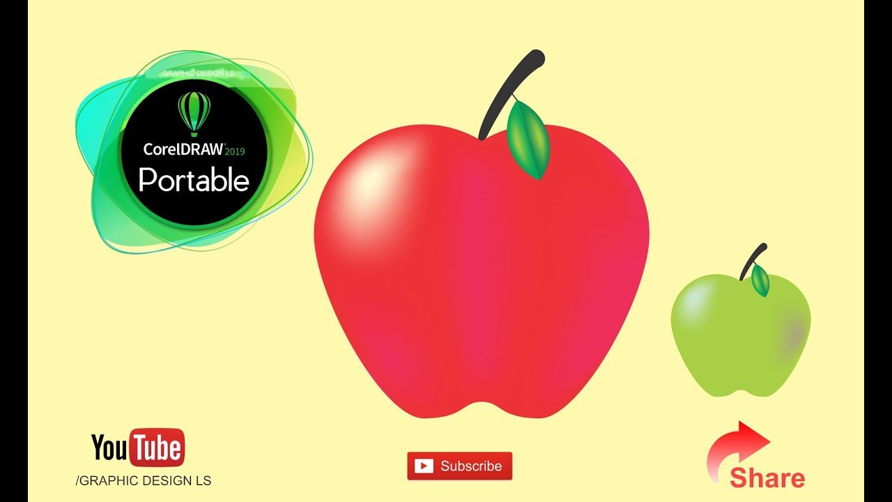 Coreldraw 2019 use mesh tool Apple Design tutorial Graphic design LS ...