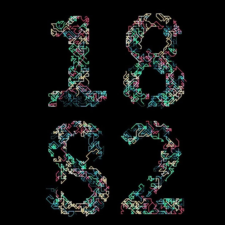 Random walk font. Draw by openFrameworks - YouTube