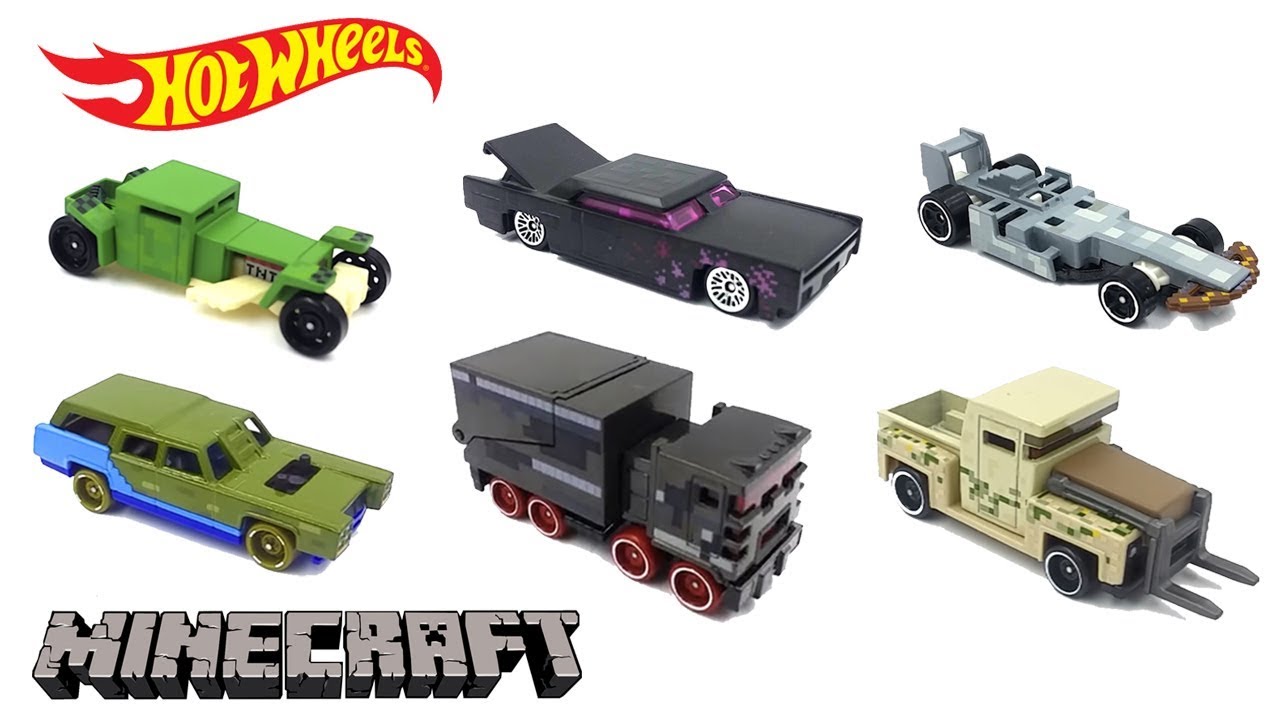 Complete Hot Wheels Minecraft Character Car Line up - YouTube