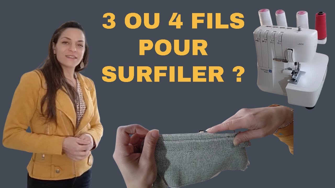Comment surfiler avec 3 ou 4 fils à la surjeteuse - YouTube