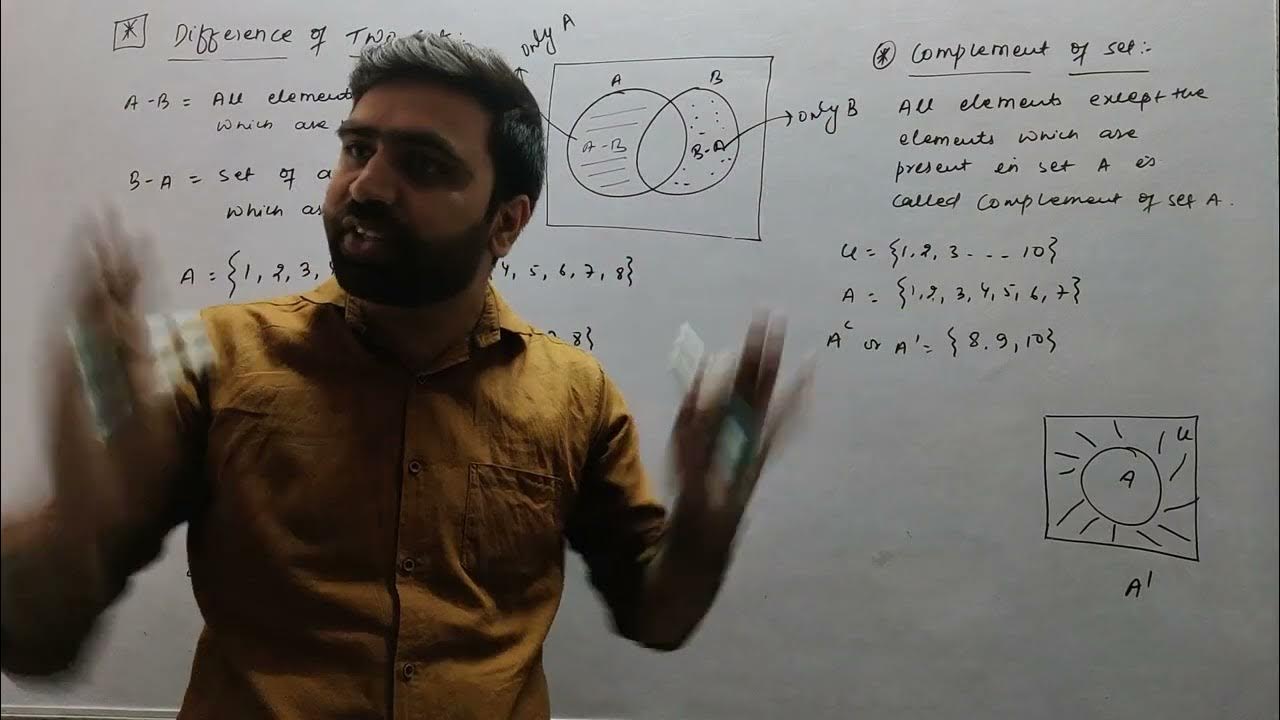 OPERATION ON SETS|| DIFFERENCE OF TWO SETS|| COMPLEMENT OF A SET|| PROPERTIES|| SYMMETRIC ...