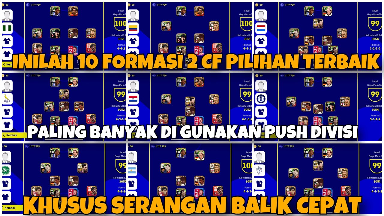 Inilah 10 Pilihan Terbaik Formasi 2 CF Khusus Serangan Balik Cepat ...