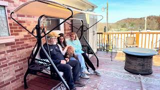 ZZW 800lb Patio Swing with Canopy 3 Seat