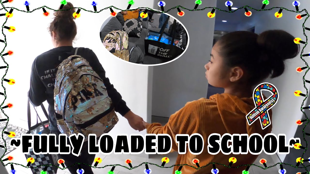 Autistic girl fully loaded to school 🏫 + Safety on the go ...