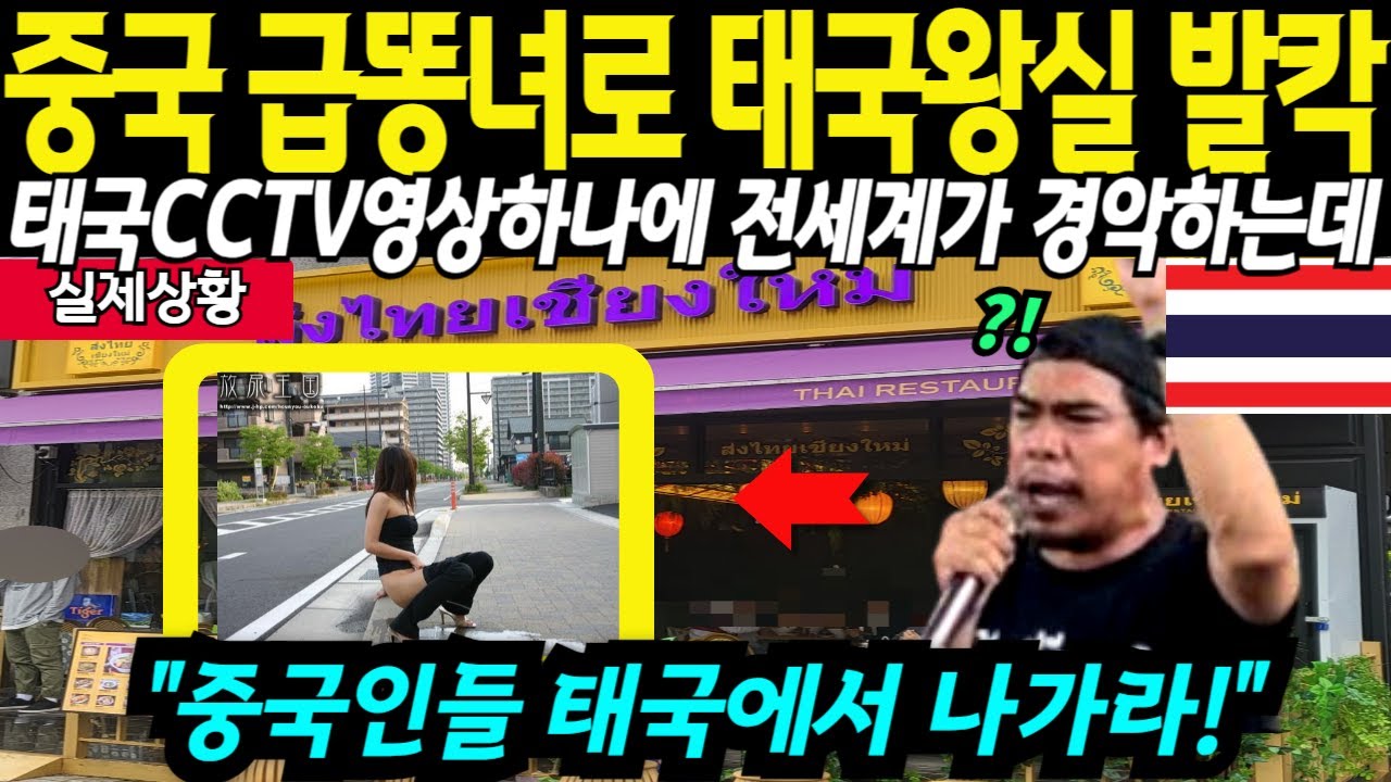 중국인이 아무데나 똥싸는 충격적인 이유 한국 필요없다던 태국 도심한복판에 Cctv영상에 태국왕실이 충격으로 초토화 되는데