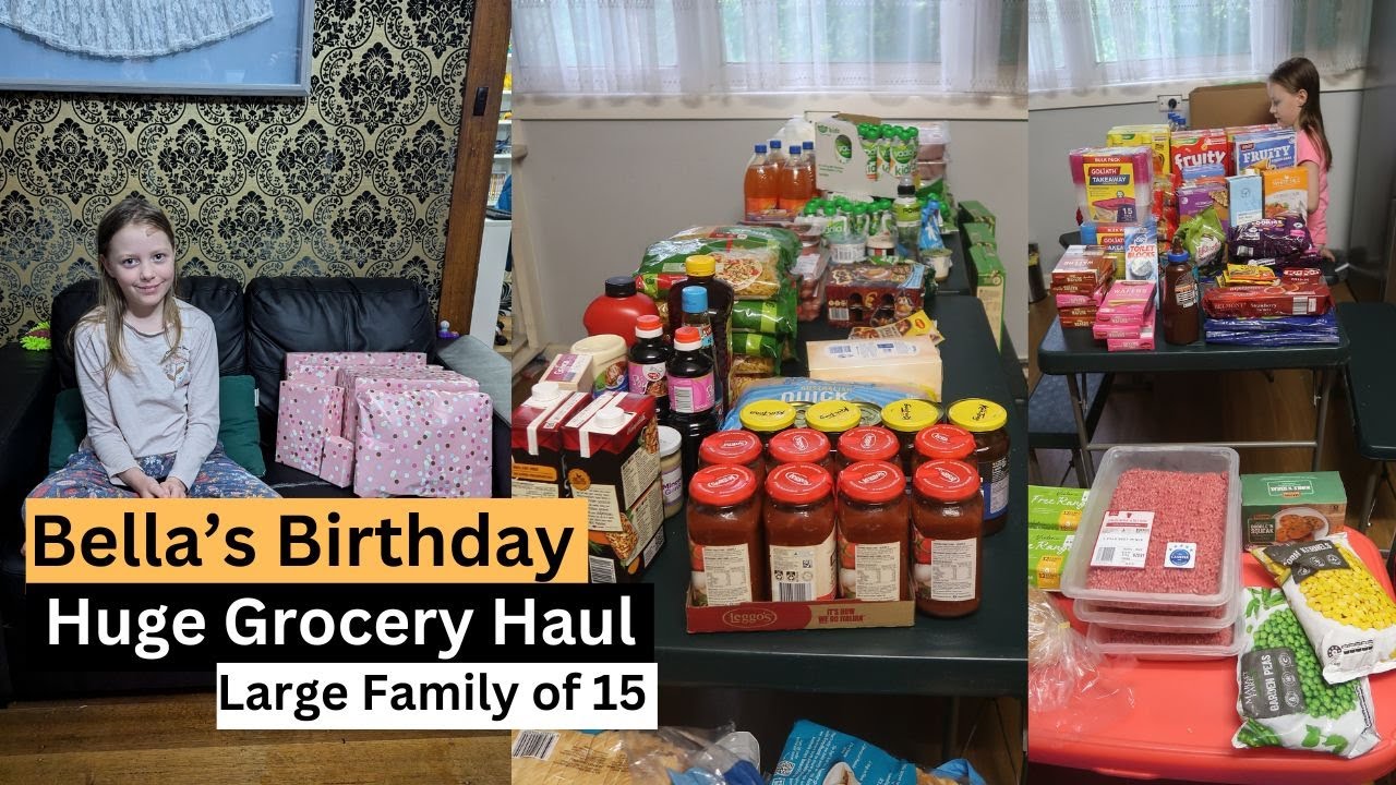 BELLA'S BIRTHDAY & HUGE GROCERY HAUL FOR A FAMILY OF 15 - YouTube