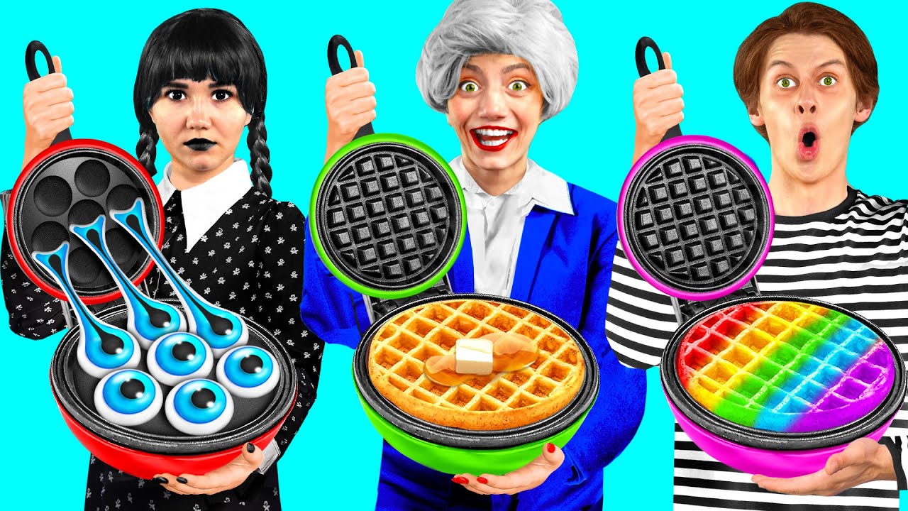 Wednesday vs Grandma Cooking Challenge | Delicious Recipes by FUN FOOD ...