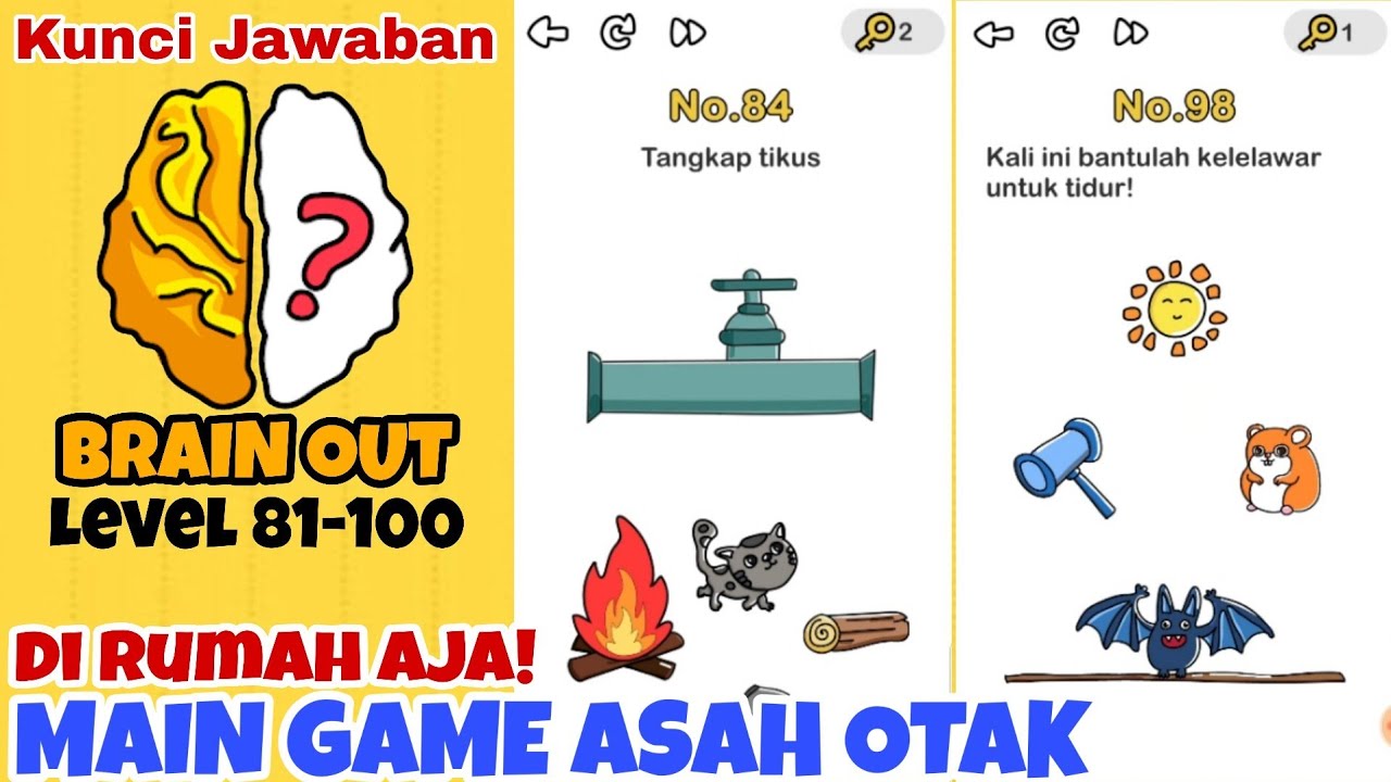 BRAIN OUT LEVEL 81-100 WALKTHROUGH SOLUTION | BRAIN OUT INDONESIA - YouTube