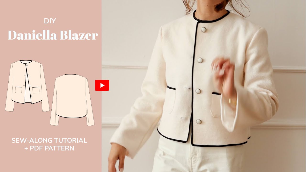 DIY Danielle Blazer Jacket Tutorial - tintofmintPATTERNS - YouTube
