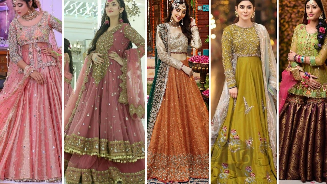 Latest Mehndi Color Dress Design Ideas 2024 /New color contrast for ...