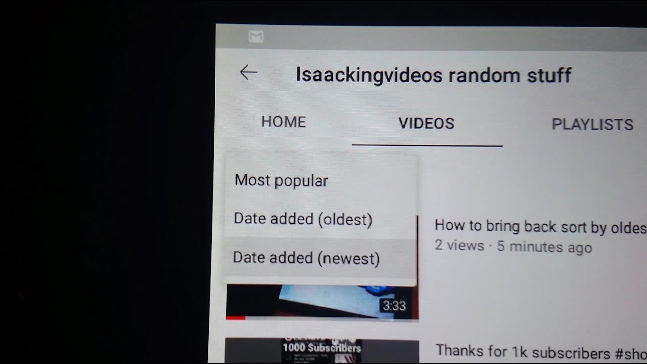 How to bring back sort by oldest on YouTube (Kind of) Read description ...