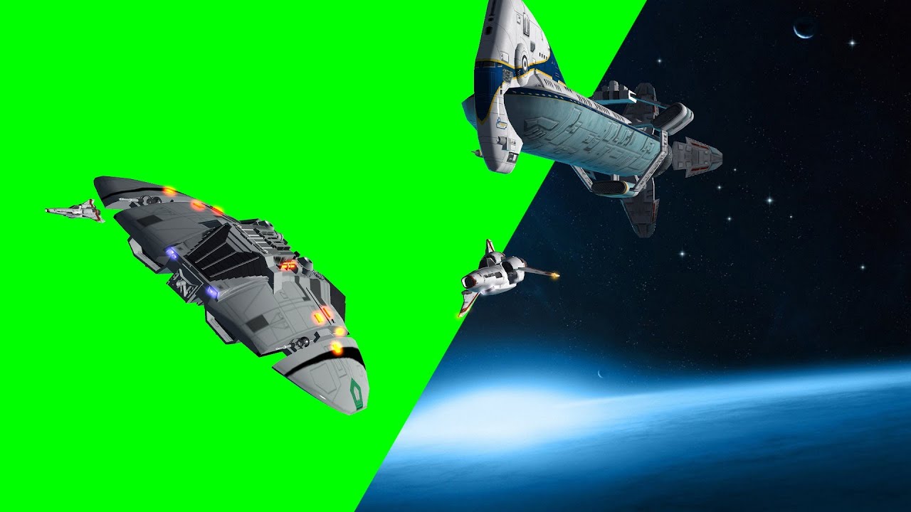 Battle Star Spaceships fly by on green screen - free green screen ...