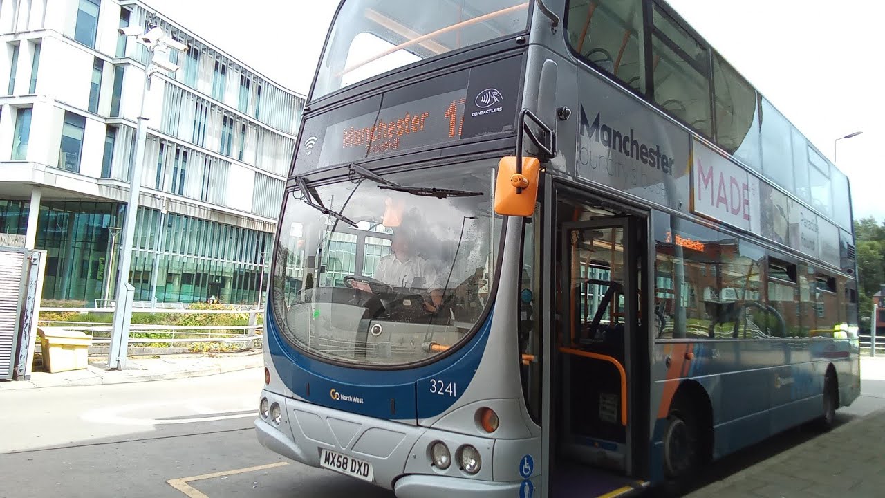 4K-HD Riding the route 17 from Middleton Bus station to Rochdale bus ...