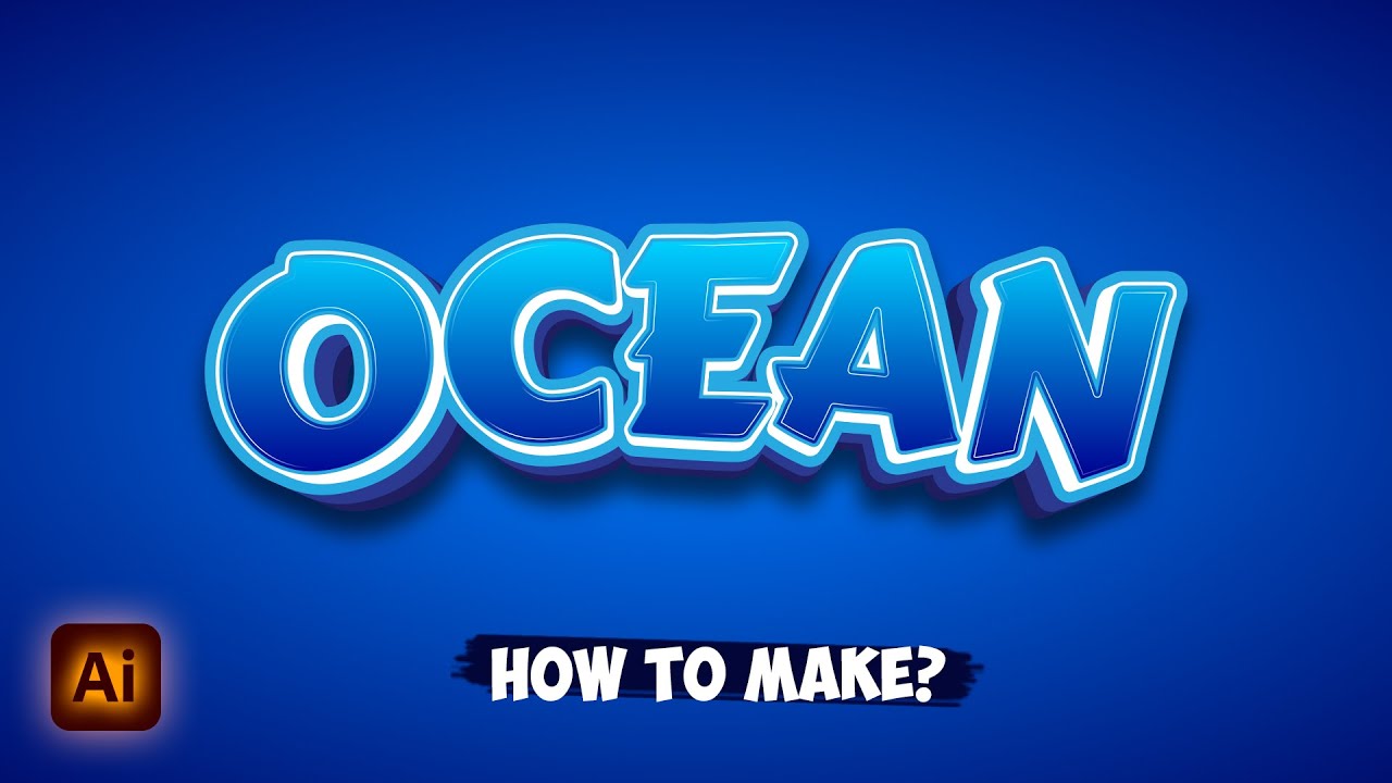 How to Make Ocean Text Effects in Adobe Illustrator | Design Blend ...
