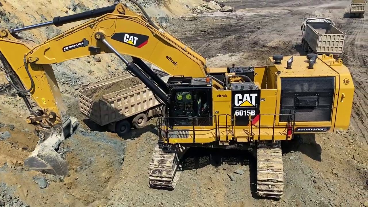 Huge Caterpillar 6015B Excavator Loading Trucks - Sotiriadis Mining ...