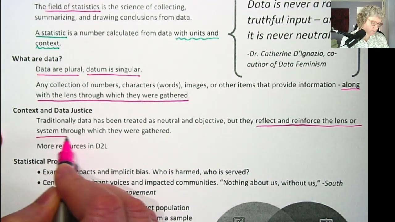 Stat 243 Module 1 Video 3 Intro to the Statistical Process and Context - YouTube