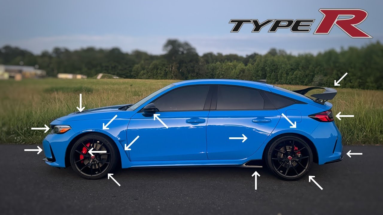 Civic Type R FL5 Exterior Features & Differences from Base Trims - YouTube