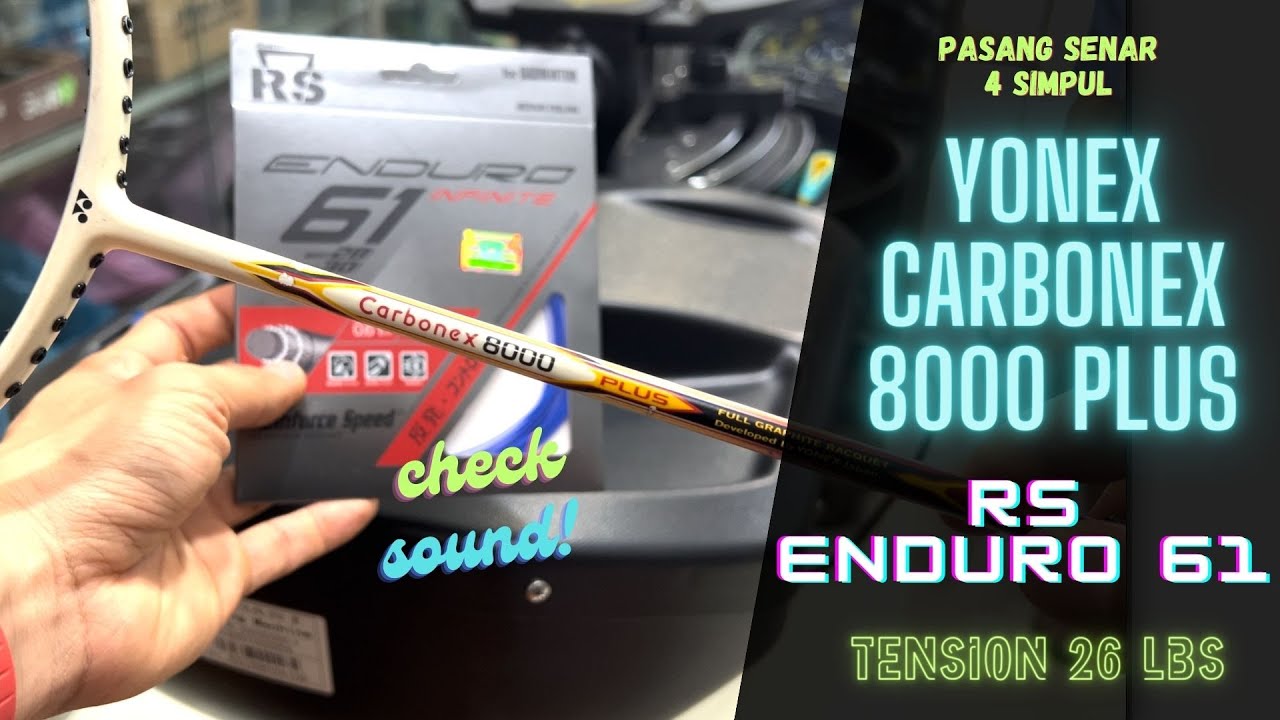 YONEX Carbonex 8000 Plus & RS Enduro 61 blue M26 C26 - YouTube