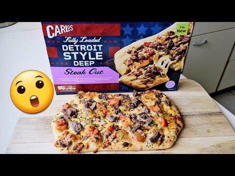 UNBELIEVABLE! New ALDI DETROIT STYLE DEEP STEAK OUT PIZZA Review - YouTube