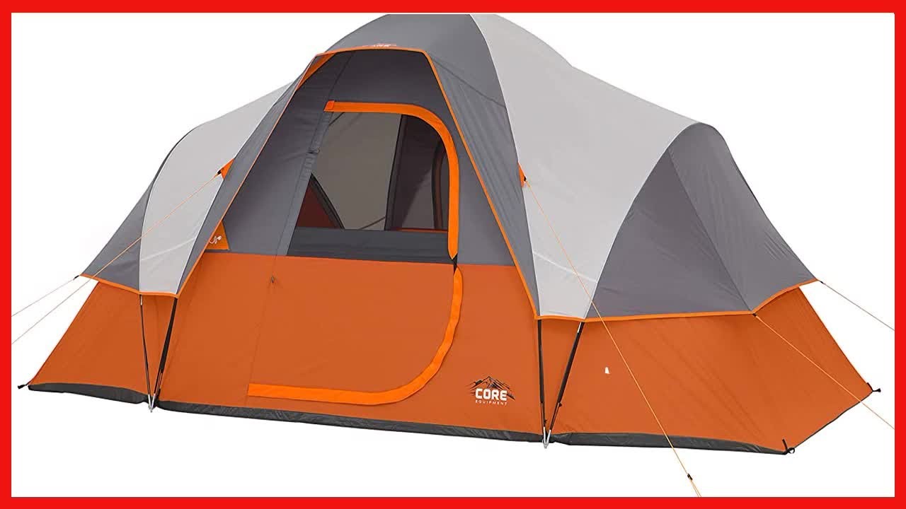 Core 9 Person Extended Dome Tent - YouTube