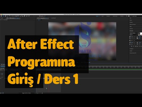 After Effect Programına Giriş / Ders 1