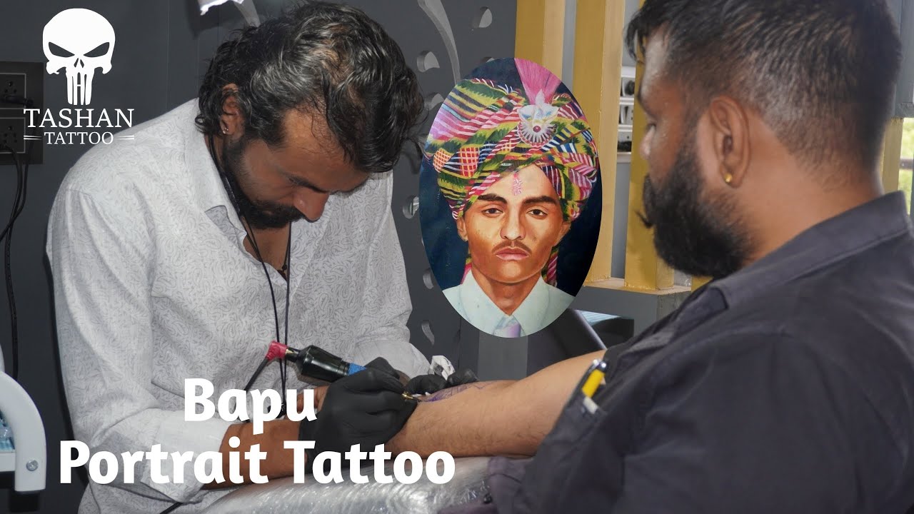PORTRAIT TATTOO || BAPU || ASHOKTATTOOWALA || TASHAN TATTOO ...