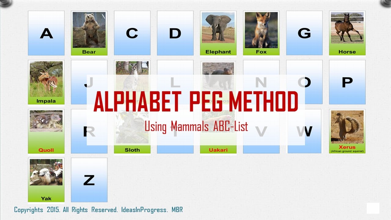 The Alphabet Peg Method To Improve Memory Youtube