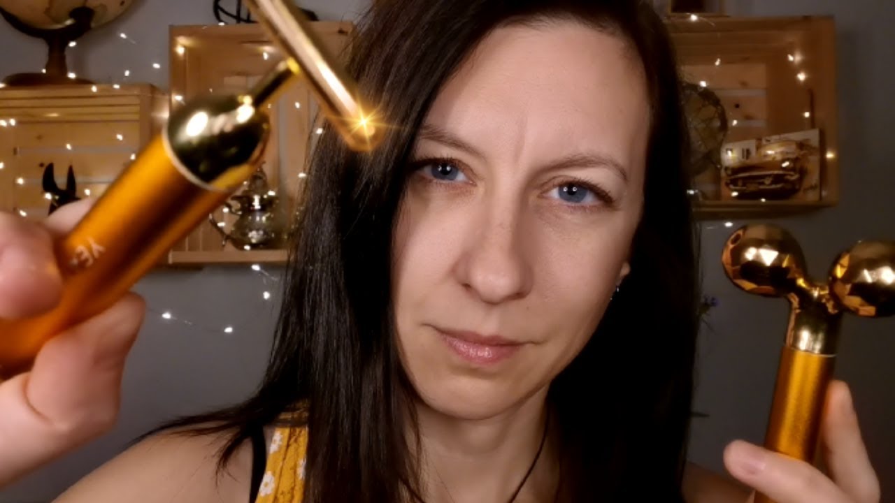 ASMR Face Massage with 3D Roller and T Shape Face Massager (With and ...