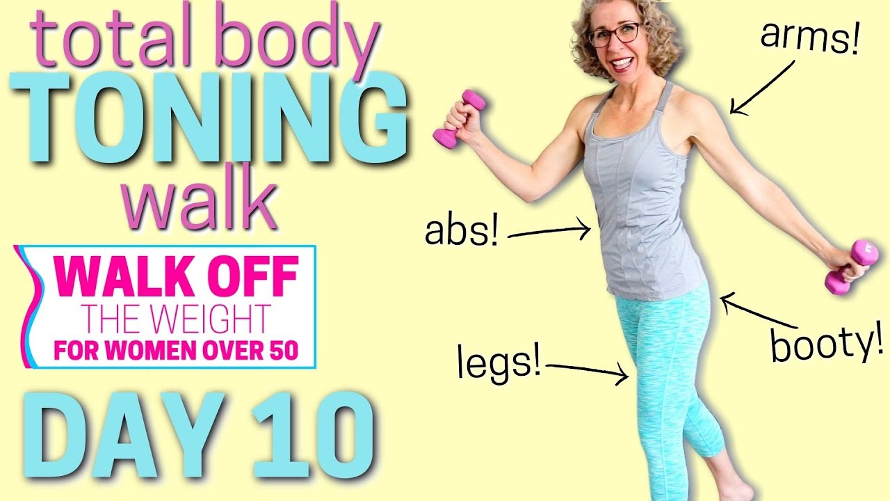 WALK with WEIGHTS, Easy Cardio + Gentle Toning using light dumbbells 🦶 ...