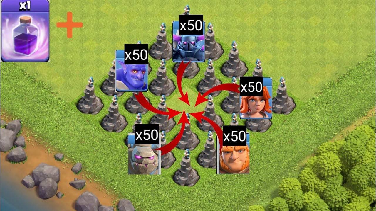 LEVEL 1 WIZARD TOWER VS TROOPS (50) || #coc - YouTube